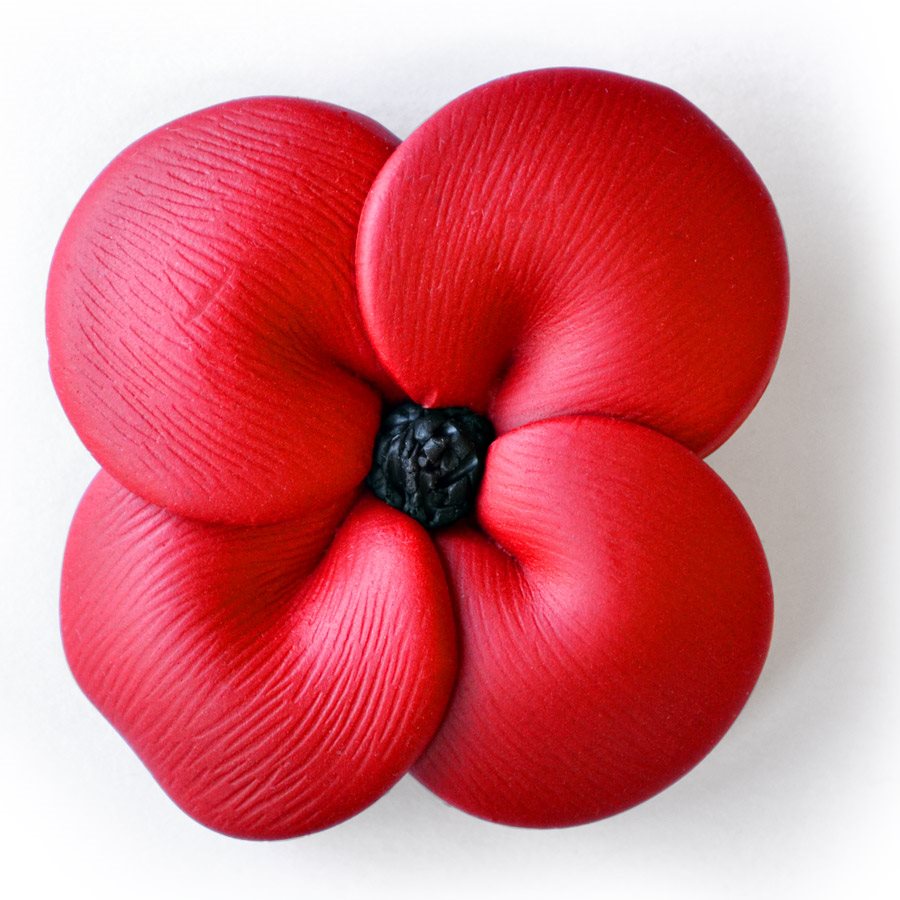 POPPY BROOCH, CLAY