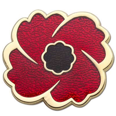 PIN POPPY 24K GOLD PLATE IN VELVET BOX