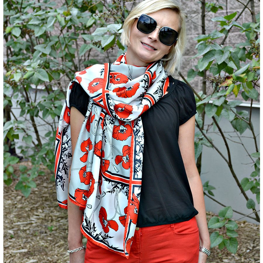 SILK POPPY SCARF